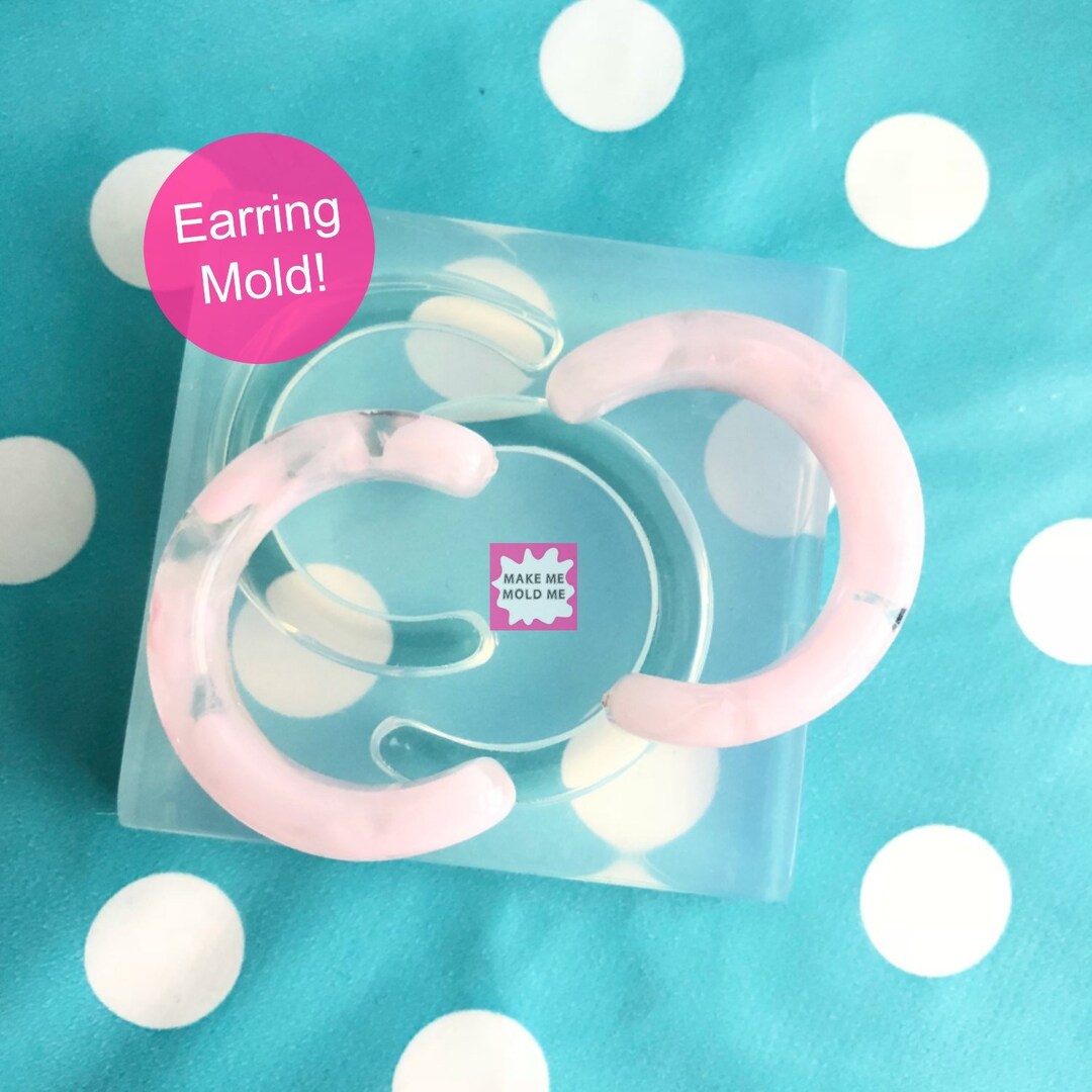 40mm Clear Silicone Hoop Earring Mold for Resin | CC Drop Dangle - Etsy