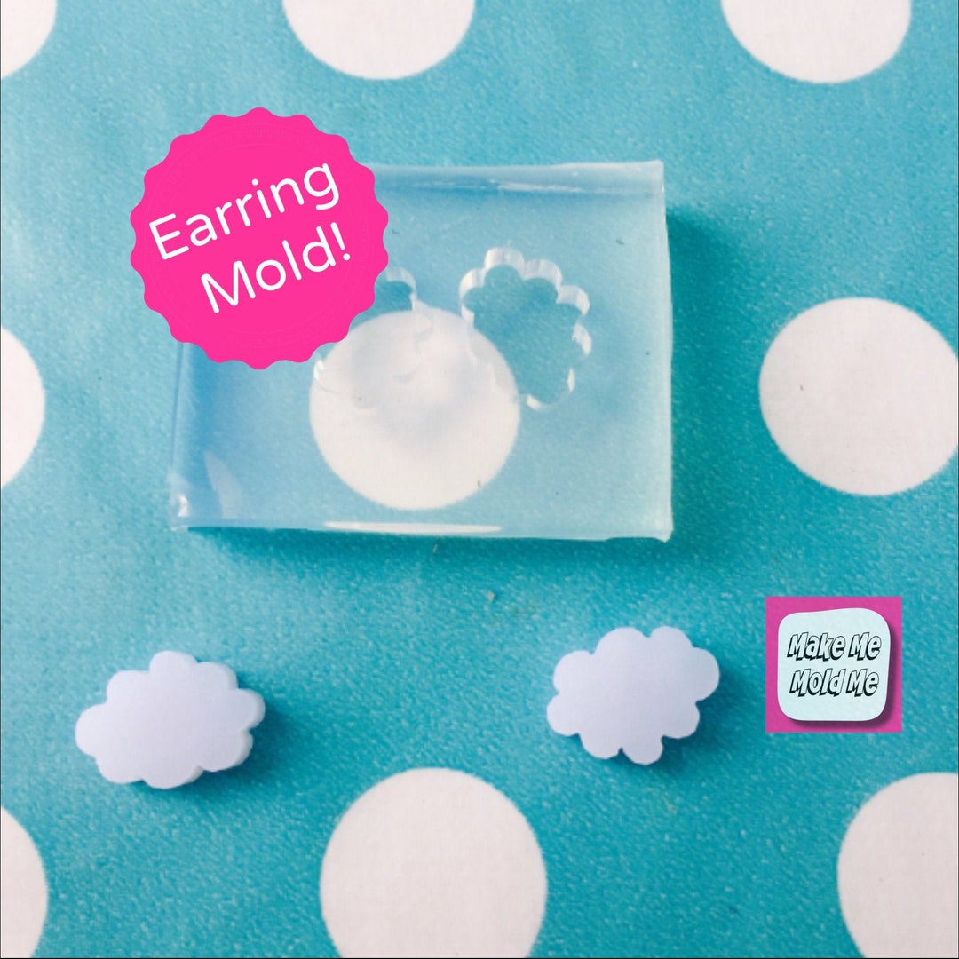 Fluffy Cloud Earring Mold - Silicone Resin Mould Stud Shape Weather ...