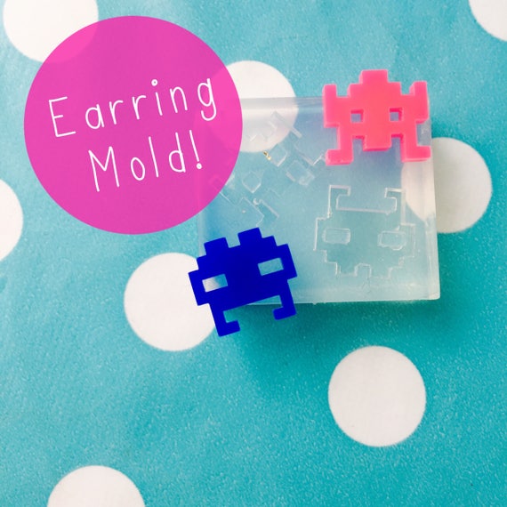 Space Invaders Aliens Earring Mold Silicone Resin Mould Stud | Etsy