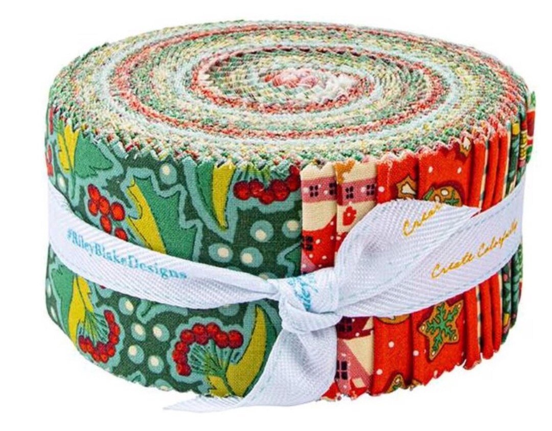 Liberty Fabric Festive Fair 2.5" Strips: Holiday Ice Skaters Rollie ...