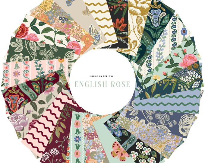 Rifle Paper NEW Release English Rose Fat Eighth Bundle 23 Pieces Rifle ...