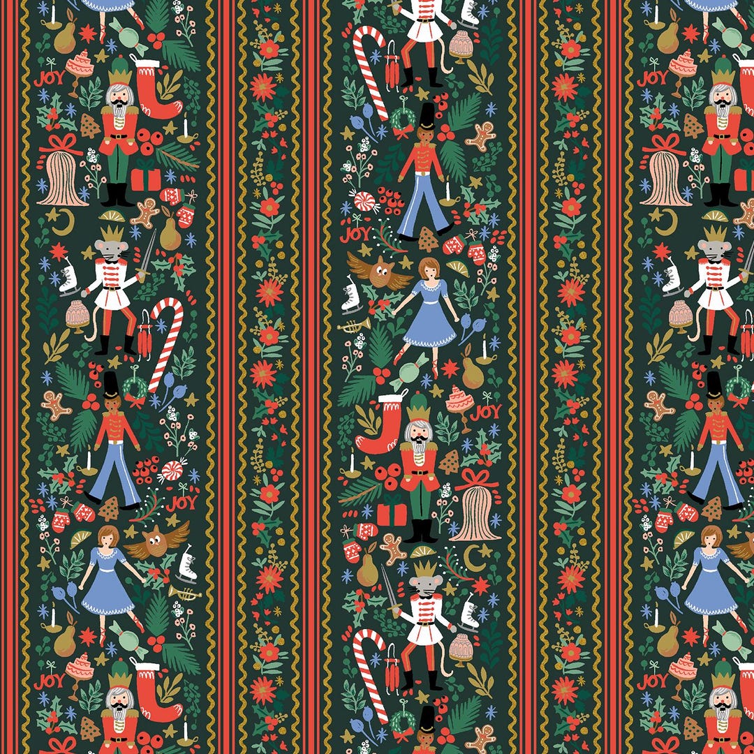 RIFLE PAPER Co Jolly Nutcracker in Green and Gold Metallic Holiday ...