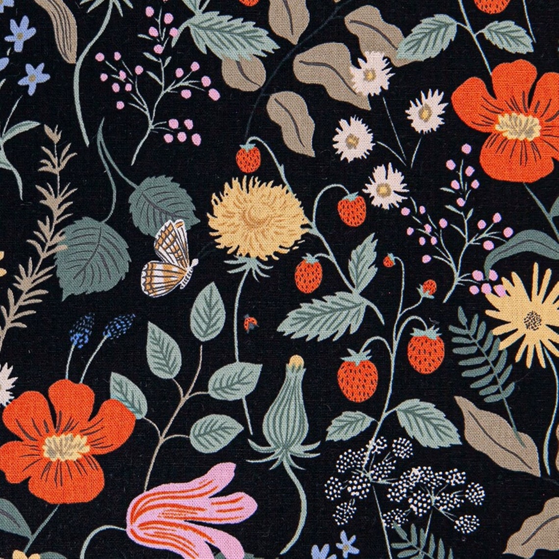 RIFLE PAPER Company Fabric Rifle Paper Strawberry Fields and - Etsy