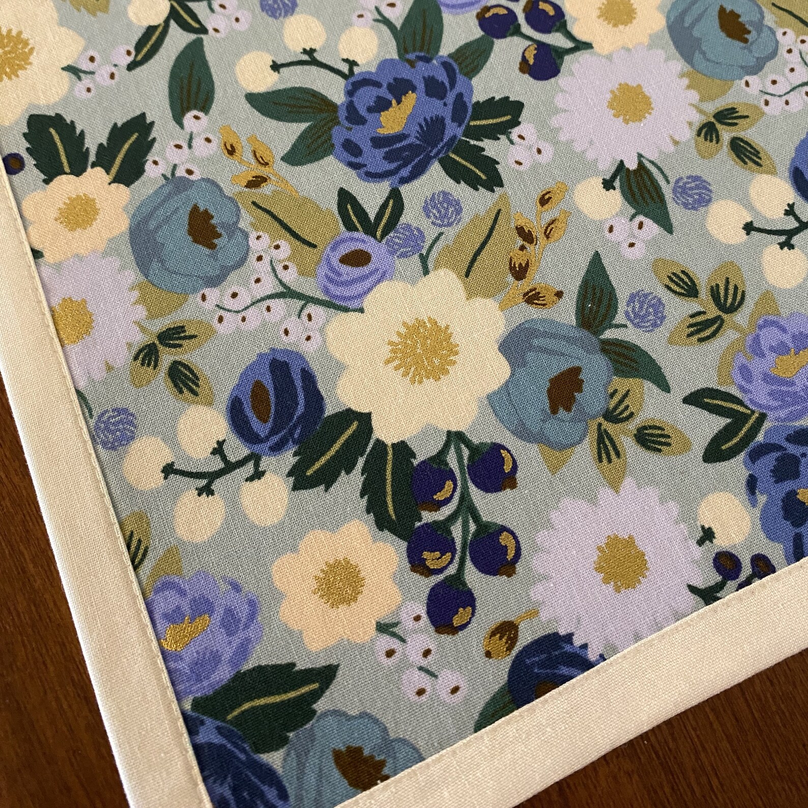 Rifle Paper Co. Table Runner: Vintage Blossom Mint Floral, Cotton+steel ...