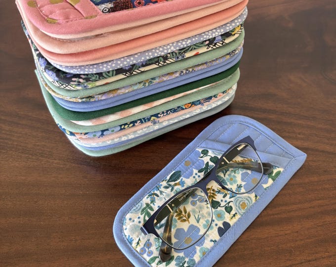Rifle Paper Fabric Quilted Eyeglass Case Cotton + Steel Quilted ...