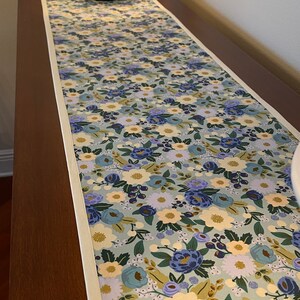 Rifle Paper Co. Table Runner: Vintage Blossom Mint Floral, Cotton+steel ...