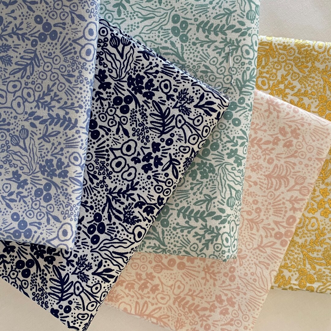 Rifle Paper Co. Tapestry Lace Fat Quarter Bundle: Navy, Sage & Gold - Etsy