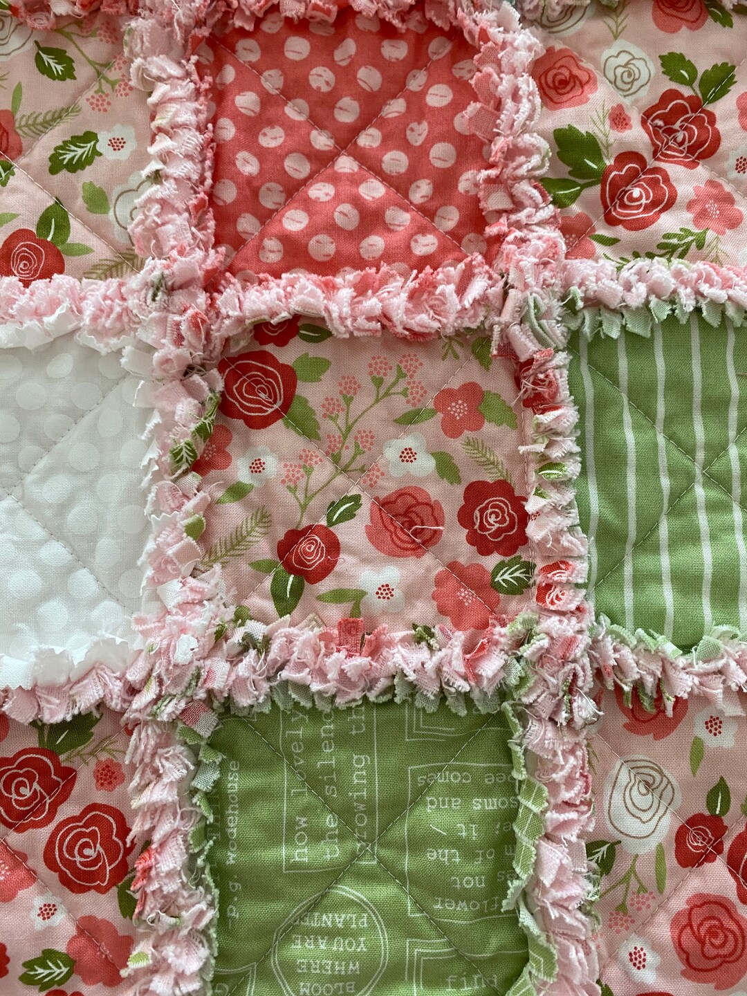 Modern Designer Fabric lollipop Garden by Moda Rag Quilt With Organic ...