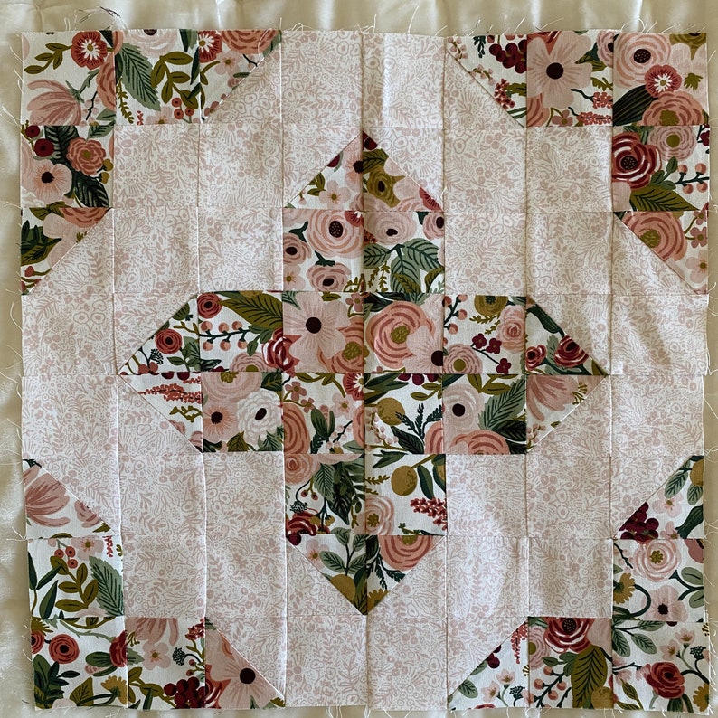 Dogwood Quilt Block Rifle Paper Fabric Blush Tapestry Lace and Rose ...