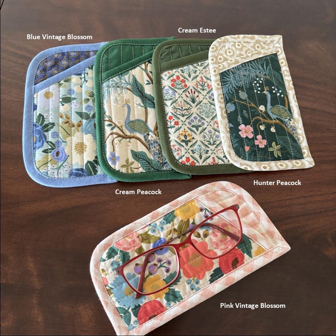Rifle Paper Fabric Quilted Eyeglass Case Handmade - Etsy