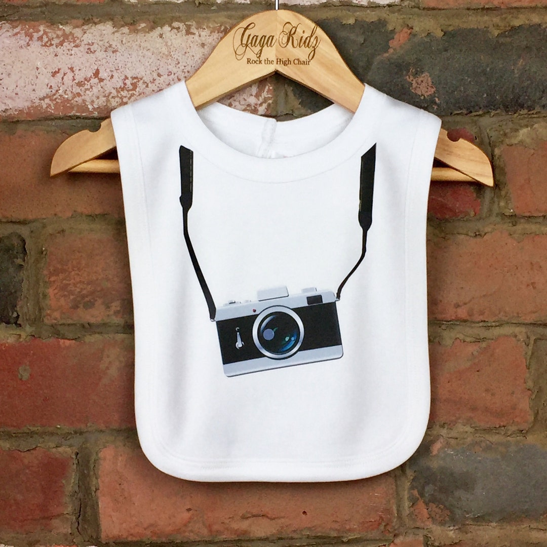 Camera Baby Bib: Unisex 100% Cotton Bib, Newborn Photographer Gift ...