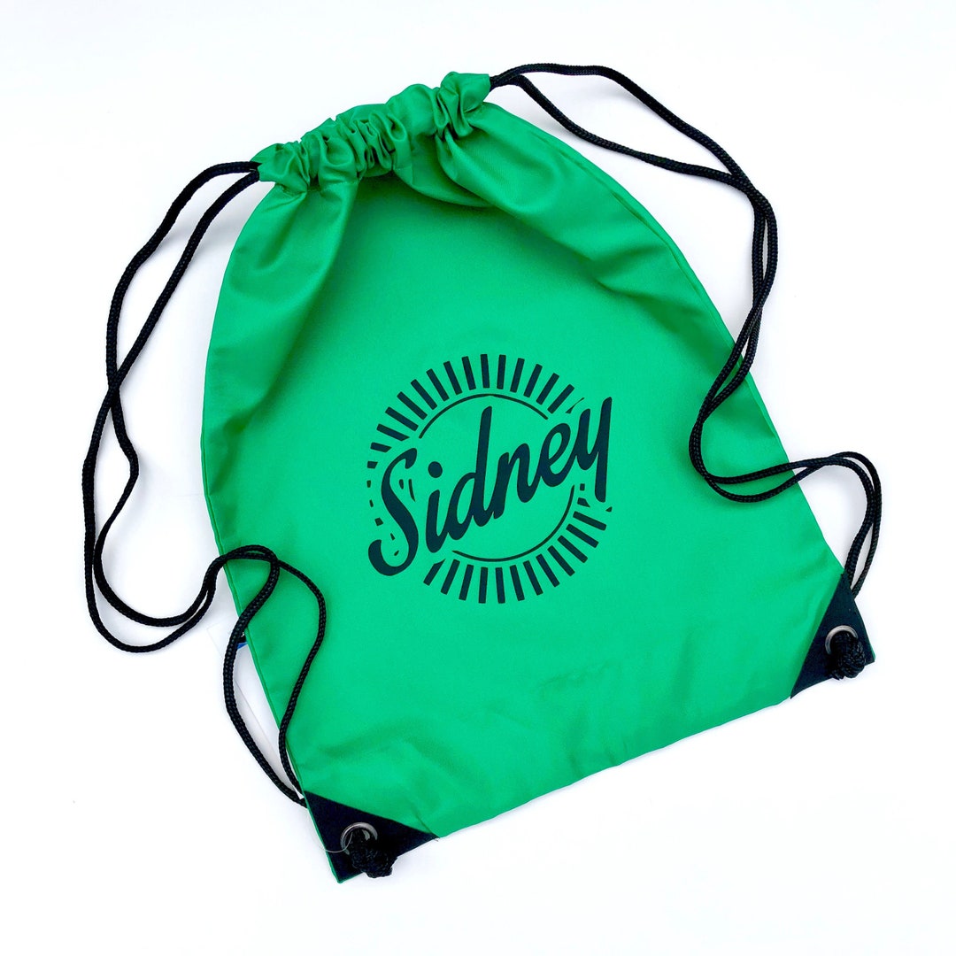 Custom Kids Name Drawstring Bag: Water Resistant School Backpack - Etsy