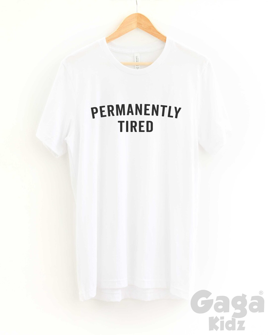 Permanently Tired T-shirt, Unisex Adult Funny Slogan Sleep Shirt ...