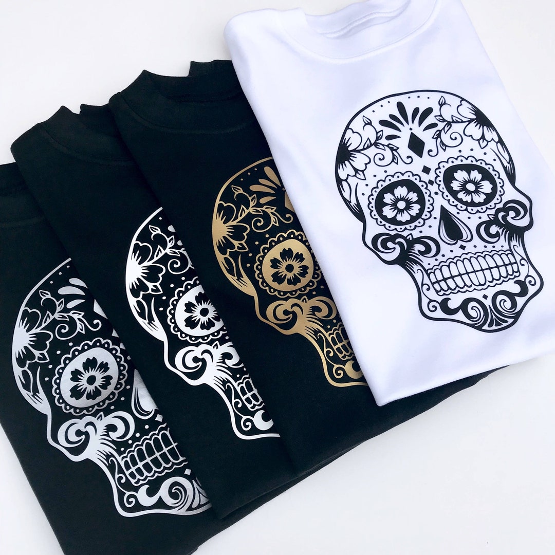 Skull Tshirt, Kids/baby Shirt, Day of the Dead, Halloween Shirt, Sugar ...