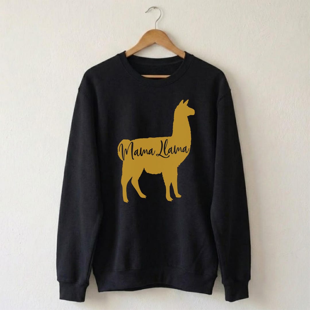 Mama Llama Gold Print Mommy Sweatshirt - Etsy