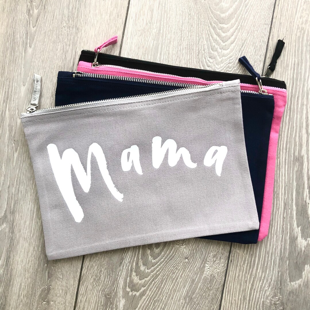 MAMA Pouch, New Mom Clutch, Nappy Bag, Canvas Zipper Wallet, Mothers ...
