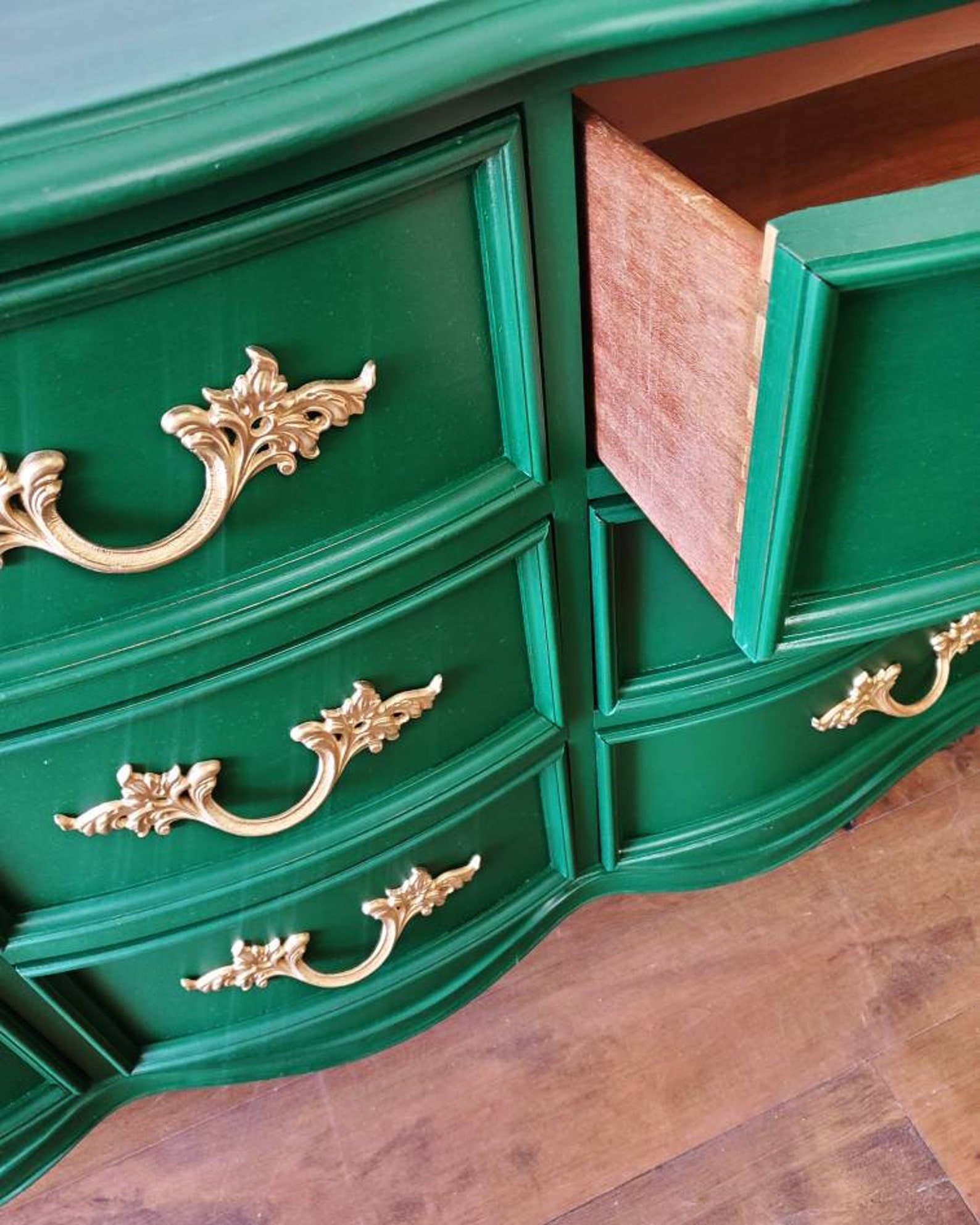 SIMILAR AVAILABLE! Free Shipping! Emerald Green Boudoir Dixie Vintage ...
