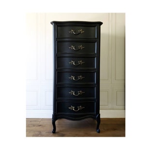 AVAILABLE! Free Shipping! Dixie Boudoir Matte Black Chic Highboy Chest ...