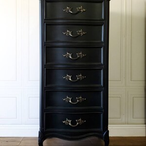 AVAILABLE! Free Shipping! Dixie Boudoir Matte Black Chic Highboy Chest ...