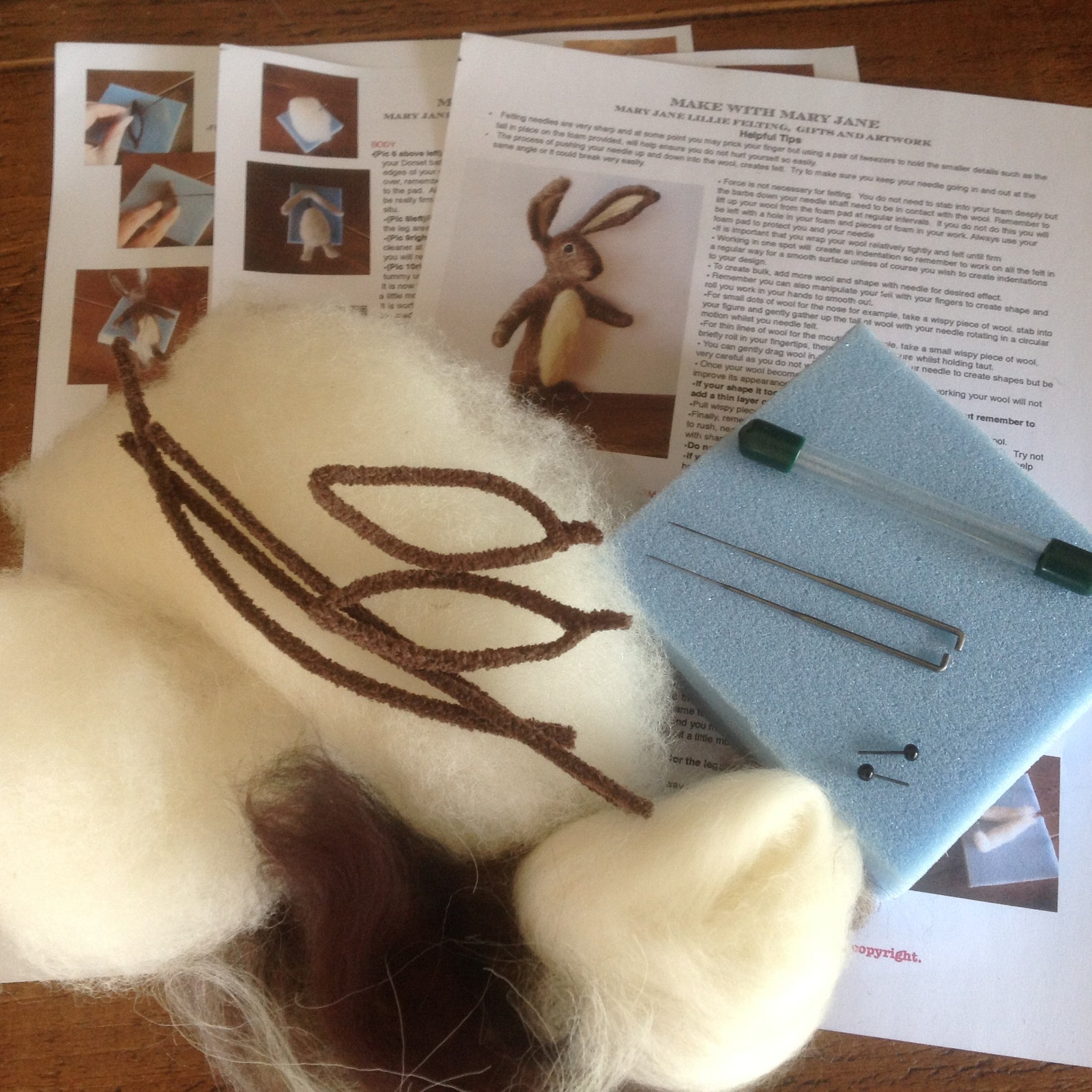 PDF to Make a Posable Hare-printable Needle Felting Tutorial | Etsy