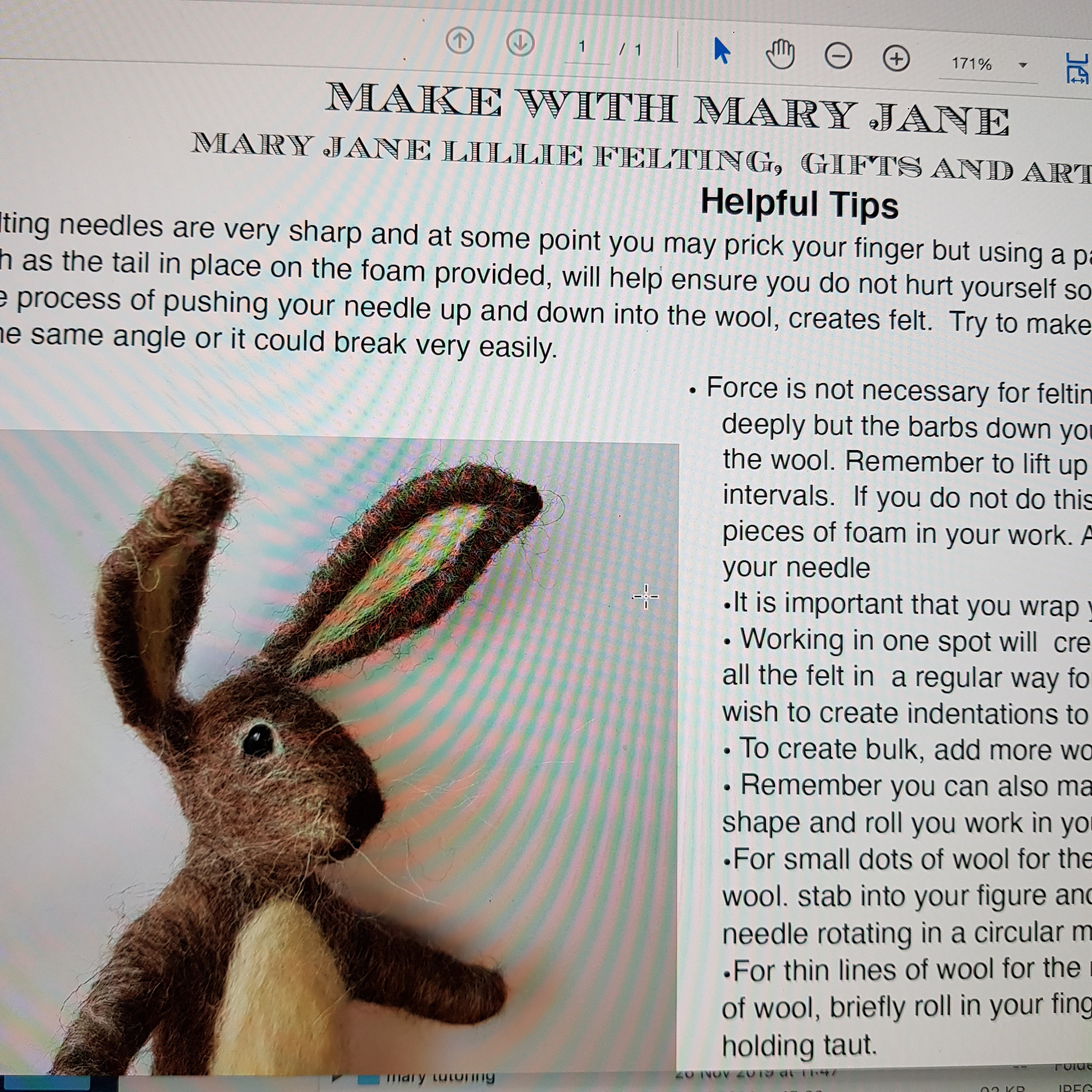 PDF to Make a Posable Hare-printable Needle Felting Tutorial - Etsy UK