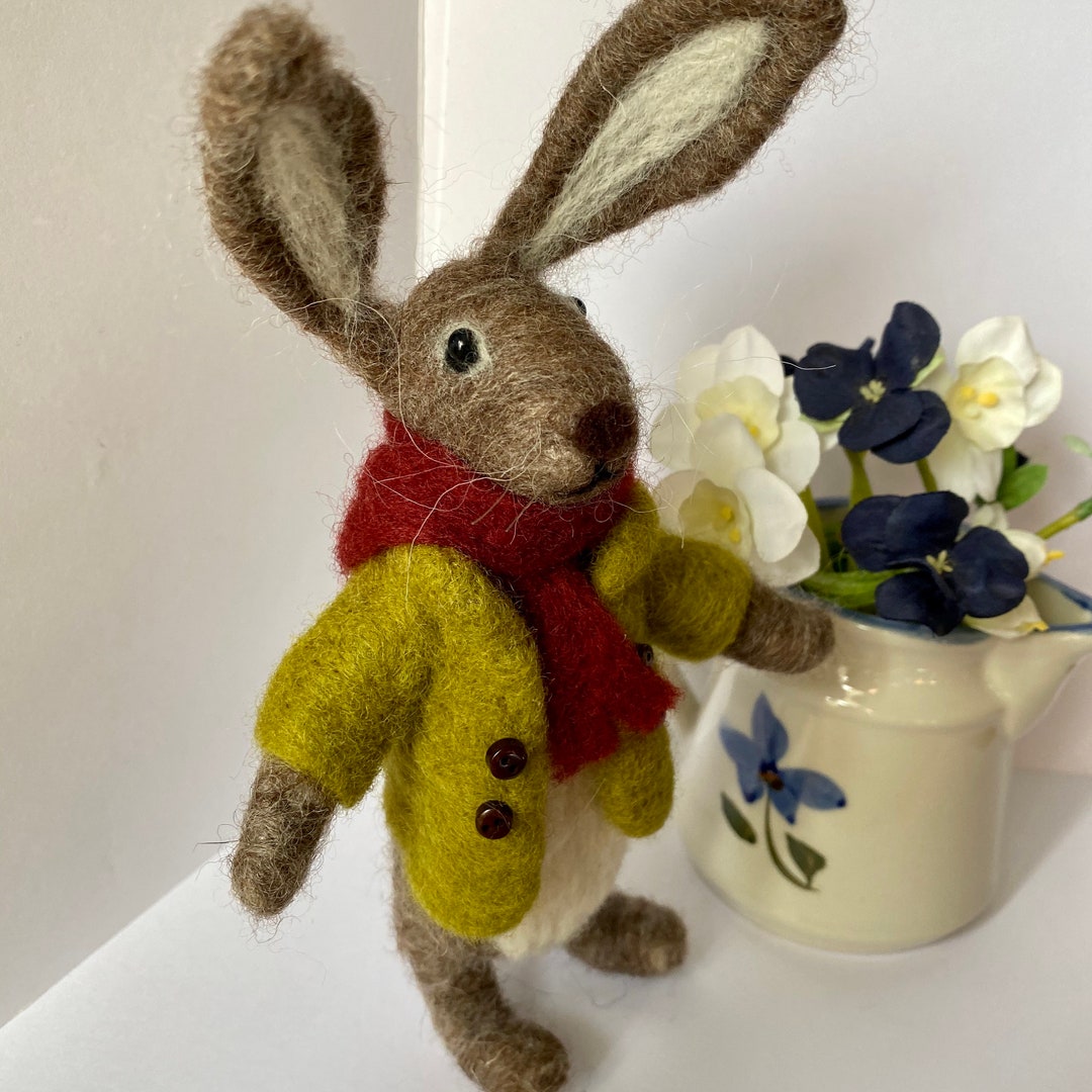 Kit to Make a Posable Needle Felted Hare Using British and Merino Wool ...
