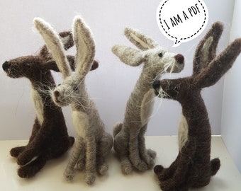 PDF to Make a Posable Hare-printable Needle Felting Tutorial | Etsy