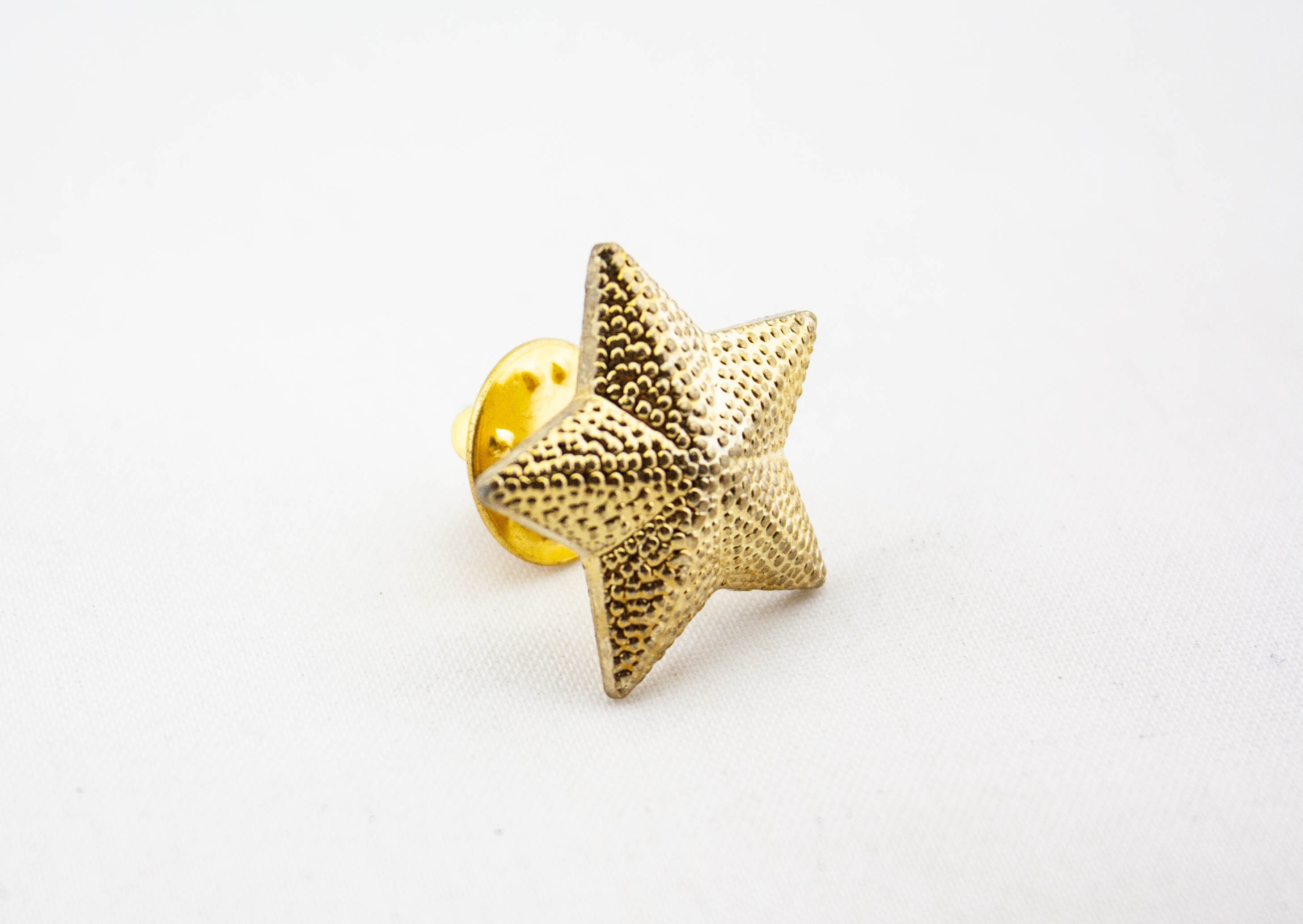 Vintage Gold Tone Textured Metal Pentagon Star Pin Brooch - Etsy