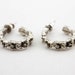 Vintage EH Signed Dark Silver Tone Metal Flower Hoop Earrings - Etsy