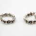 Vintage EH Signed Dark Silver Tone Metal Flower Hoop Earrings - Etsy