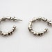 Vintage EH Signed Dark Silver Tone Metal Flower Hoop Earrings - Etsy