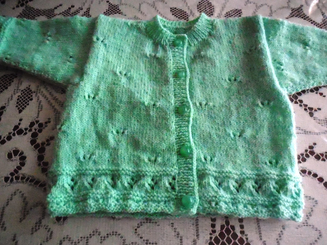 SMALL CARDIGAN 3 to Months - HAND Knitted - Openwork Stitches - Etsy