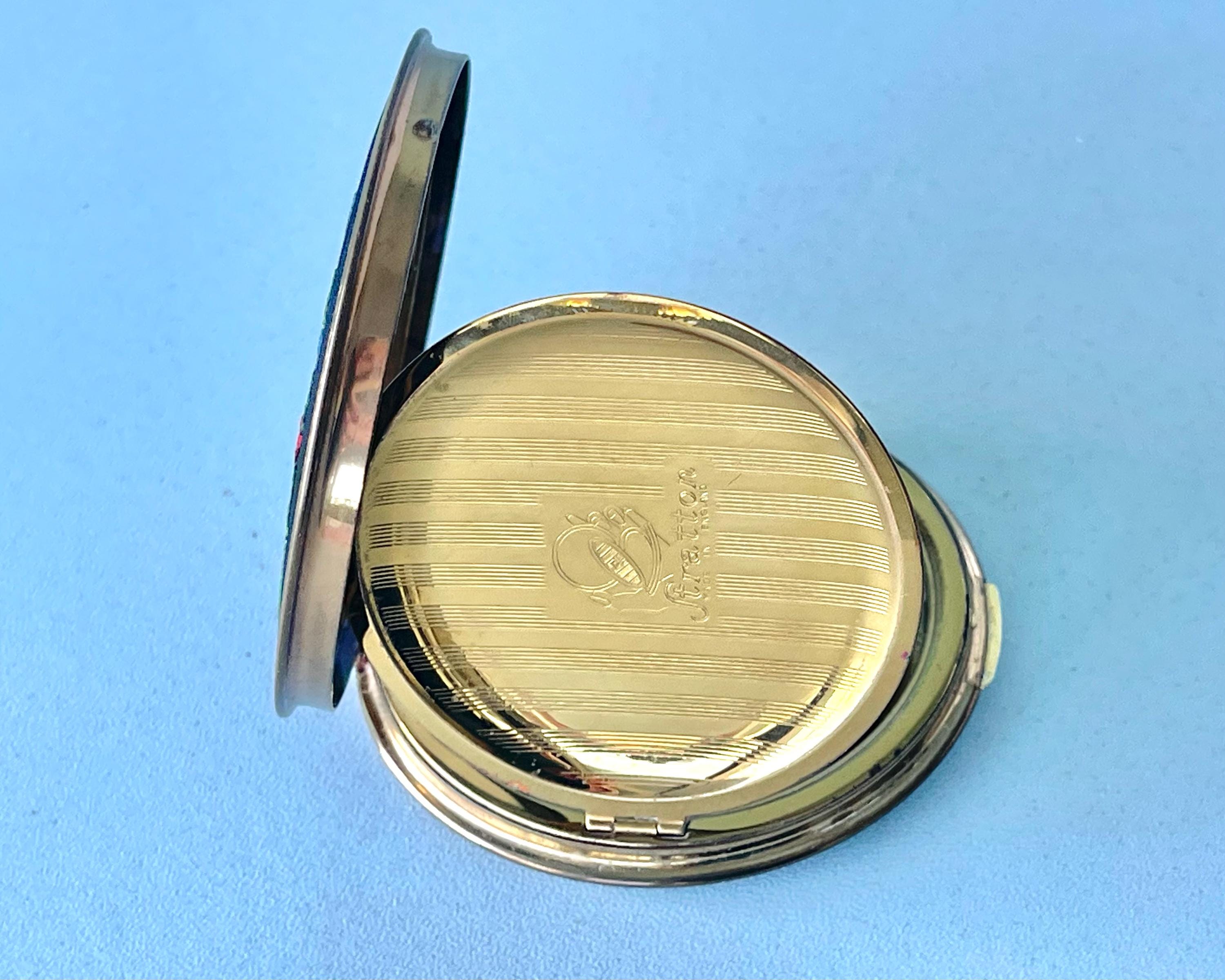 Vintage Stratton Powder Compact : Embroidered Pink Roses, Floral Makeup ...