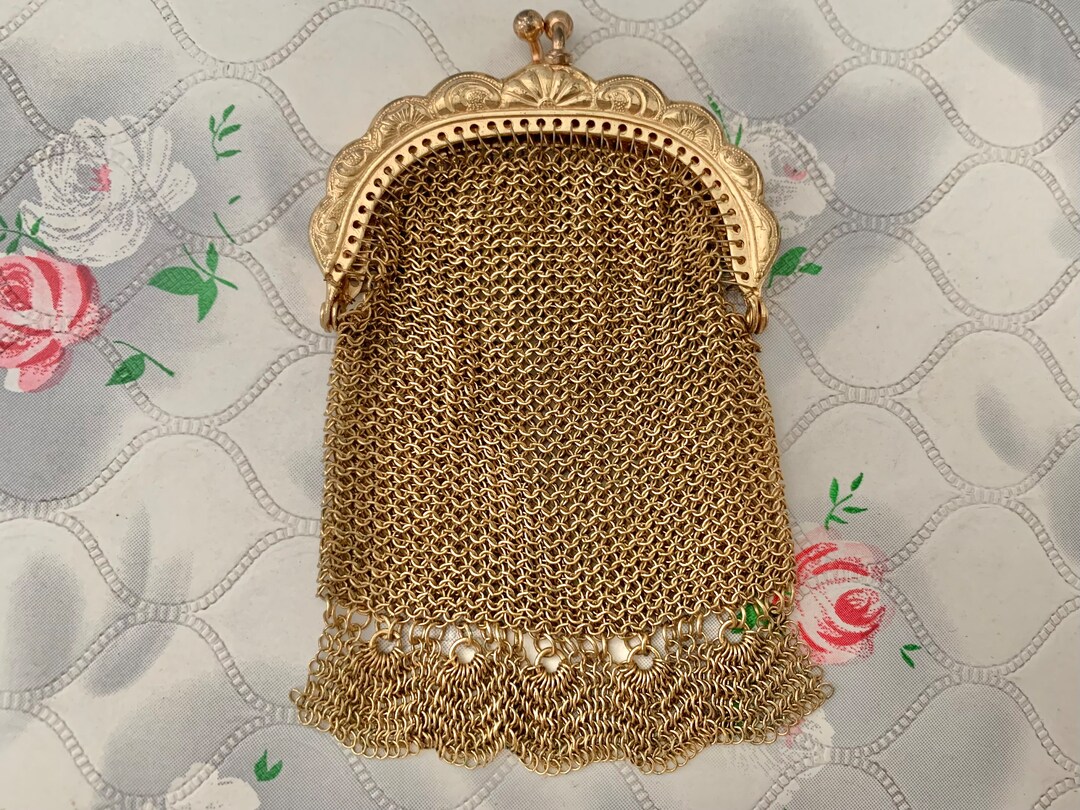Gold Metal Mesh Coin Purse, Vintage Chain Mail Evening Purse - Etsy