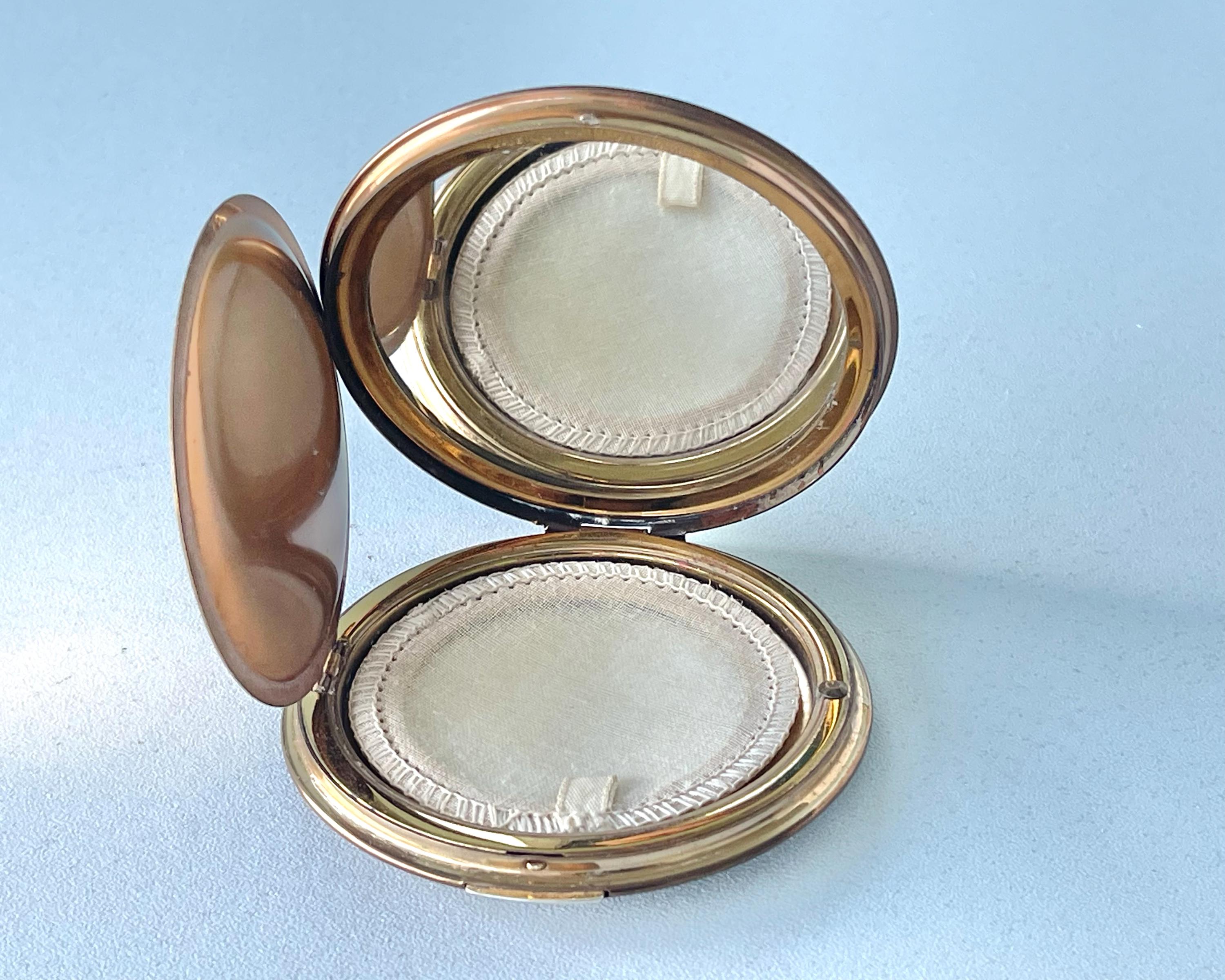 Vintage Stratton Powder Compact : Embroidered Pink Roses, Floral Makeup ...