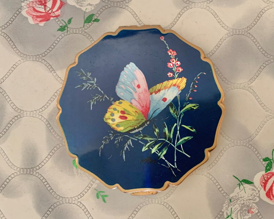 Stratton Princess Loose Powder Compact, C1960 With Blue Lid and ...