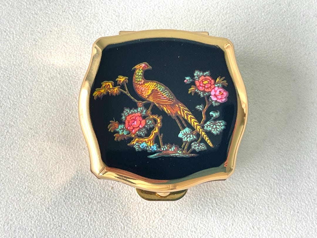Vintage Stratton Mini Box With Pheasant : 1990s Portable Pill Pot - Etsy
