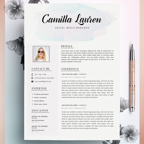 Clean Resume / CV Template With MS Word Cover Letter - Etsy