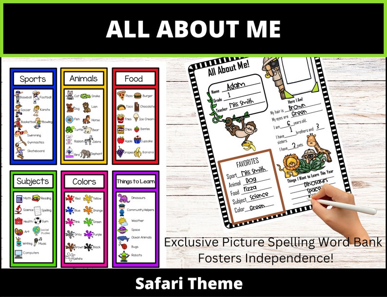 All About Me Worksheets/posters Prek - 1st Back to School Activities ...