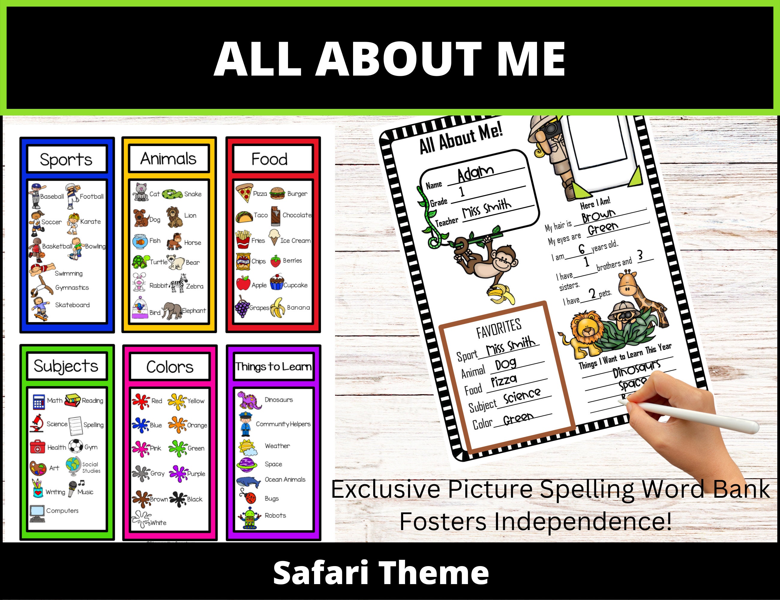 All About Me Worksheets/posters Prek - 1st Back to School Activities ...
