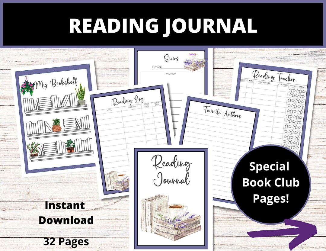 Printable Reading Journal Book Tracker Read Log Challenges Review - Etsy