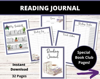 2025 Reading Journal - Reading Tracker - Reading Log - Reading List ...