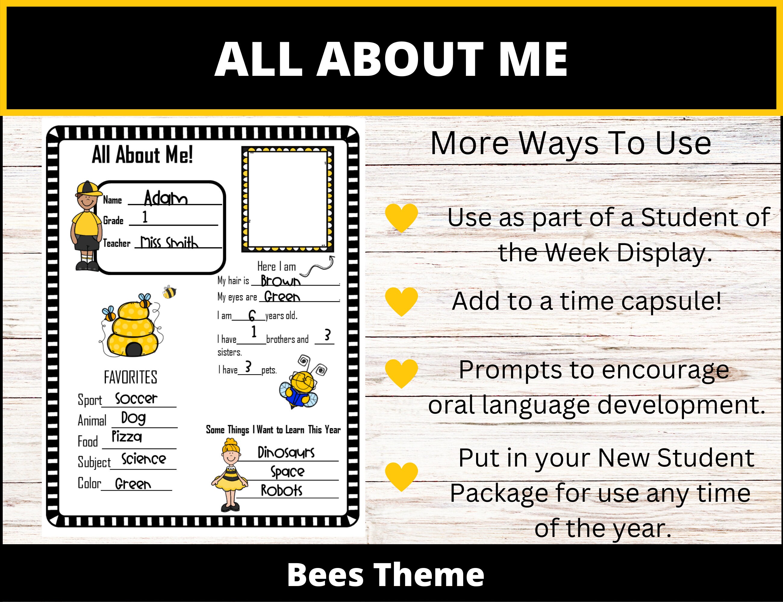 All About Me Worksheets Posters Signs Prek 1st Back to School ...