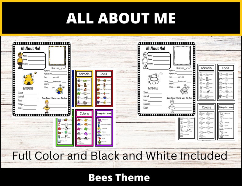 All About Me Worksheets Posters Signs Prek 1st Back to School ...