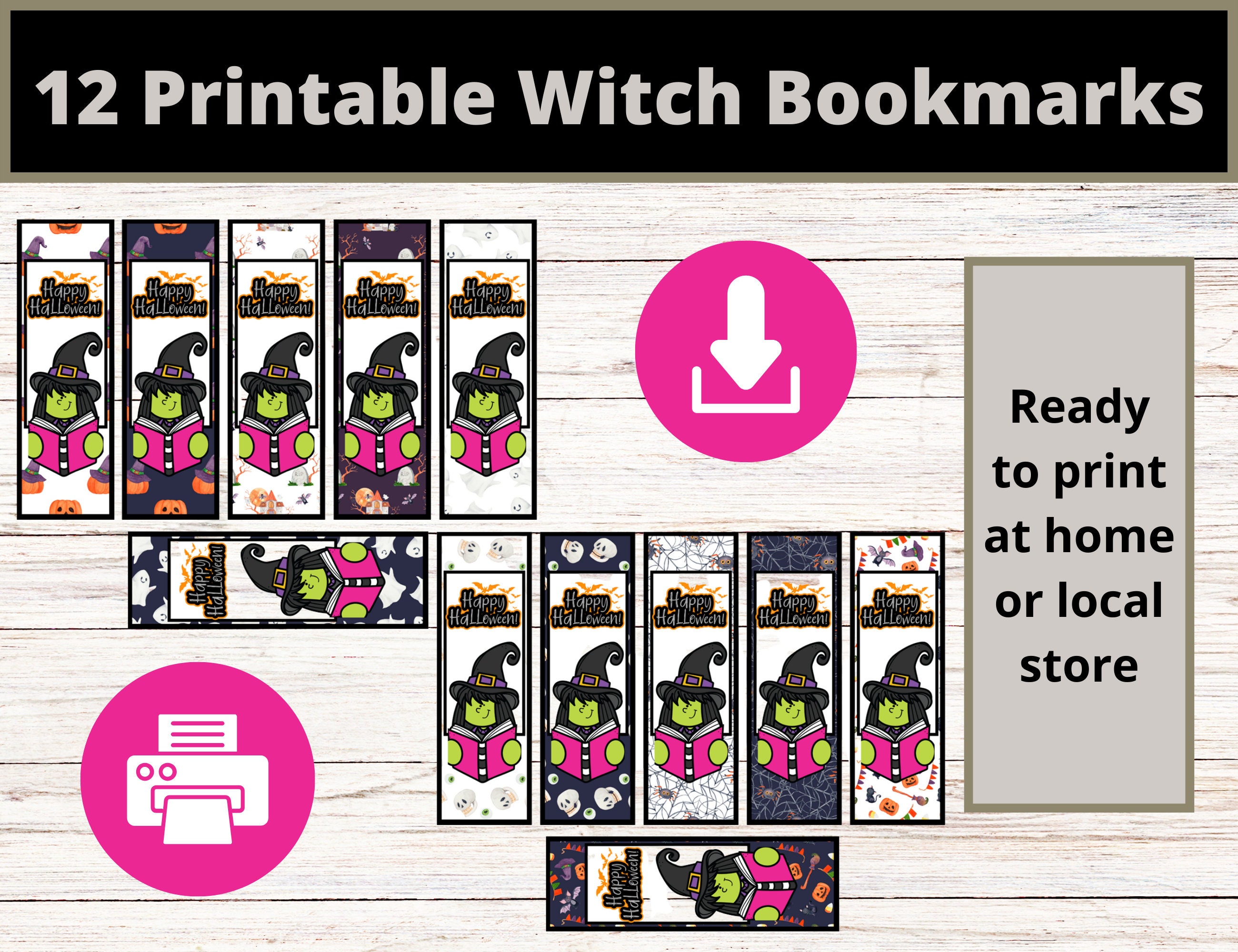 Printable Halloween Bookmarks for Kids, Halloween Printables for ...