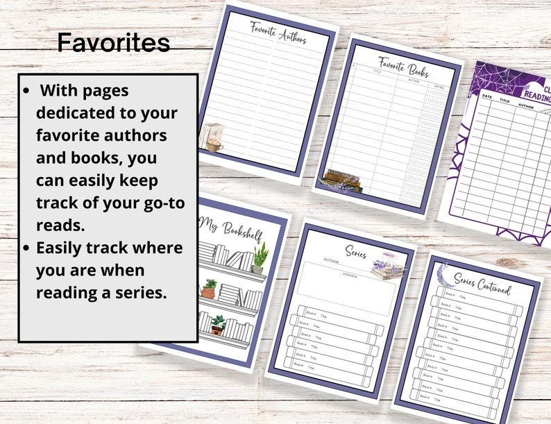 Printable Reading Journal Book Tracker Read Log Challenges Review - Etsy