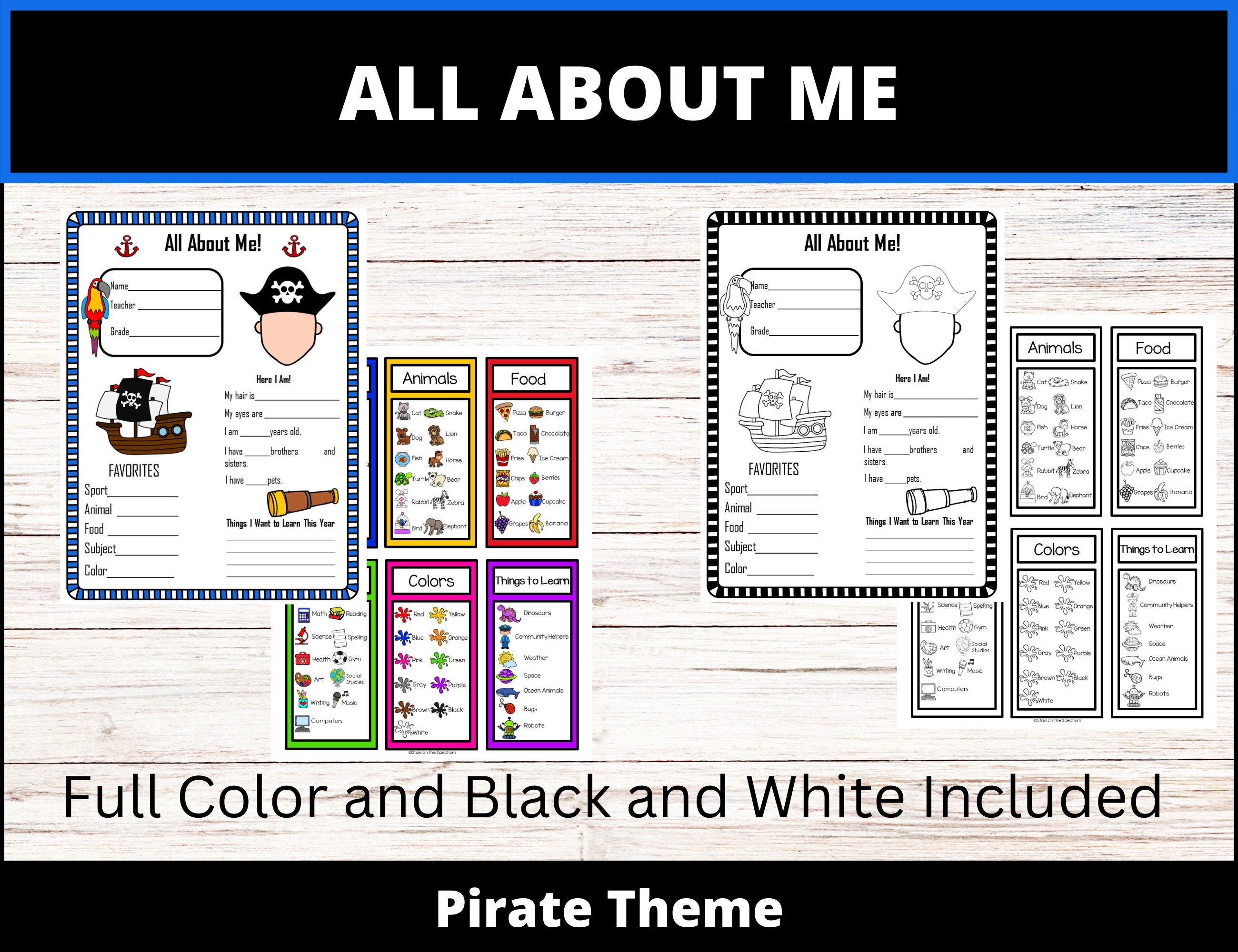 All About Me Worksheets Posters Signs Prek 1st Back to School ...