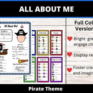 All About Me Worksheets Posters Signs Prek - 1st Back to School ...