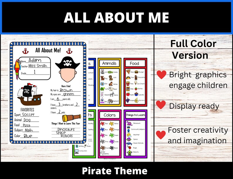 All About Me Worksheets Posters Signs Prek 1st Back to School ...