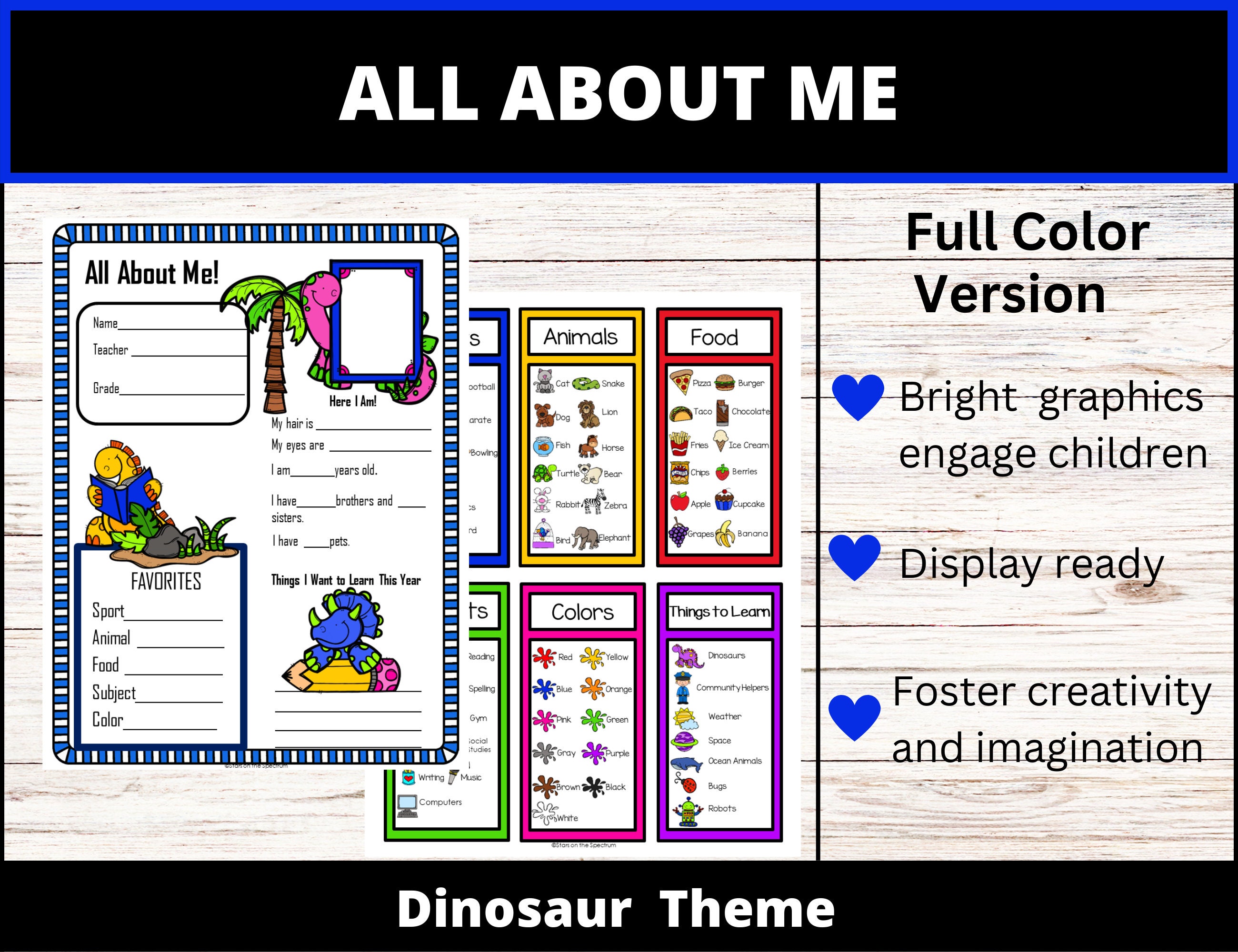 All About Me Worksheets/posters Prek - 1st Back to School Activities ...